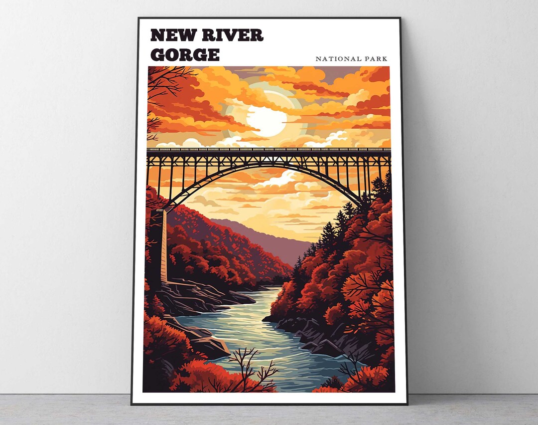 New River Gorge National Park Poster, New River Gorge WV, Fall With ...