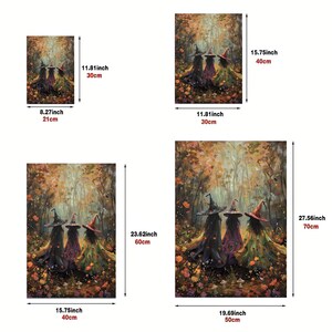 Beautiful Three Witches Amongst the Wildflowers Poster, Vintage Witches ...