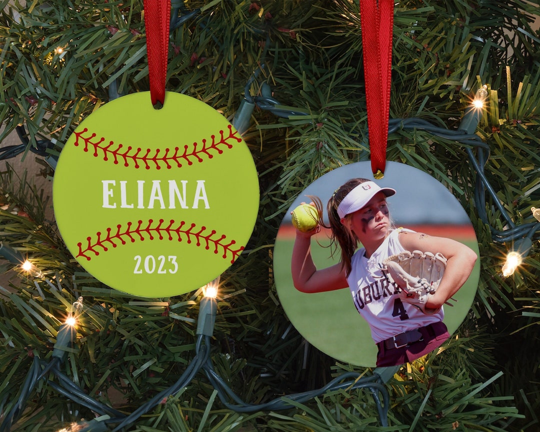 Personalized Softball Player Ornament, Softball Christmas Ornament Gift ...