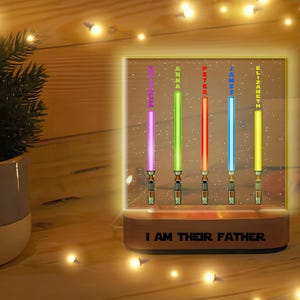 I Am Their Father Night Light, Personalized Name Lightsaber Lamp, Led ...