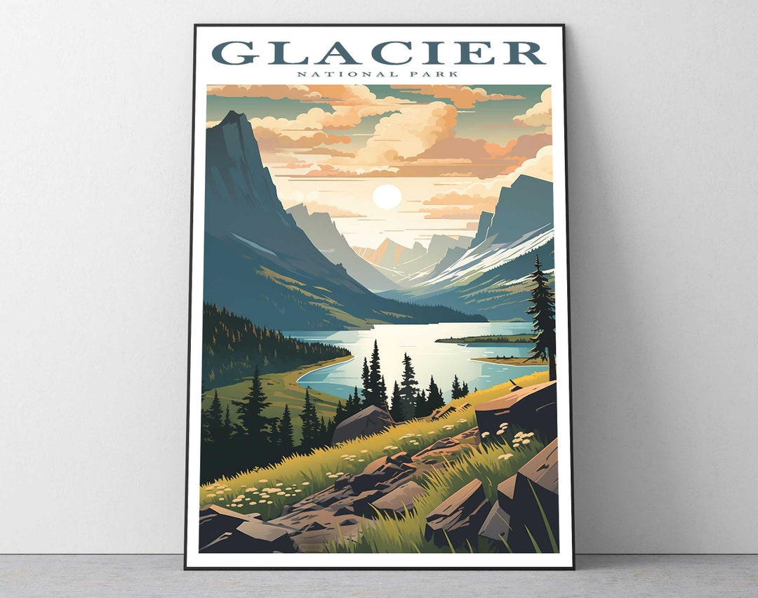 Glacier National Park Poster, Glacier National Park Print, National ...