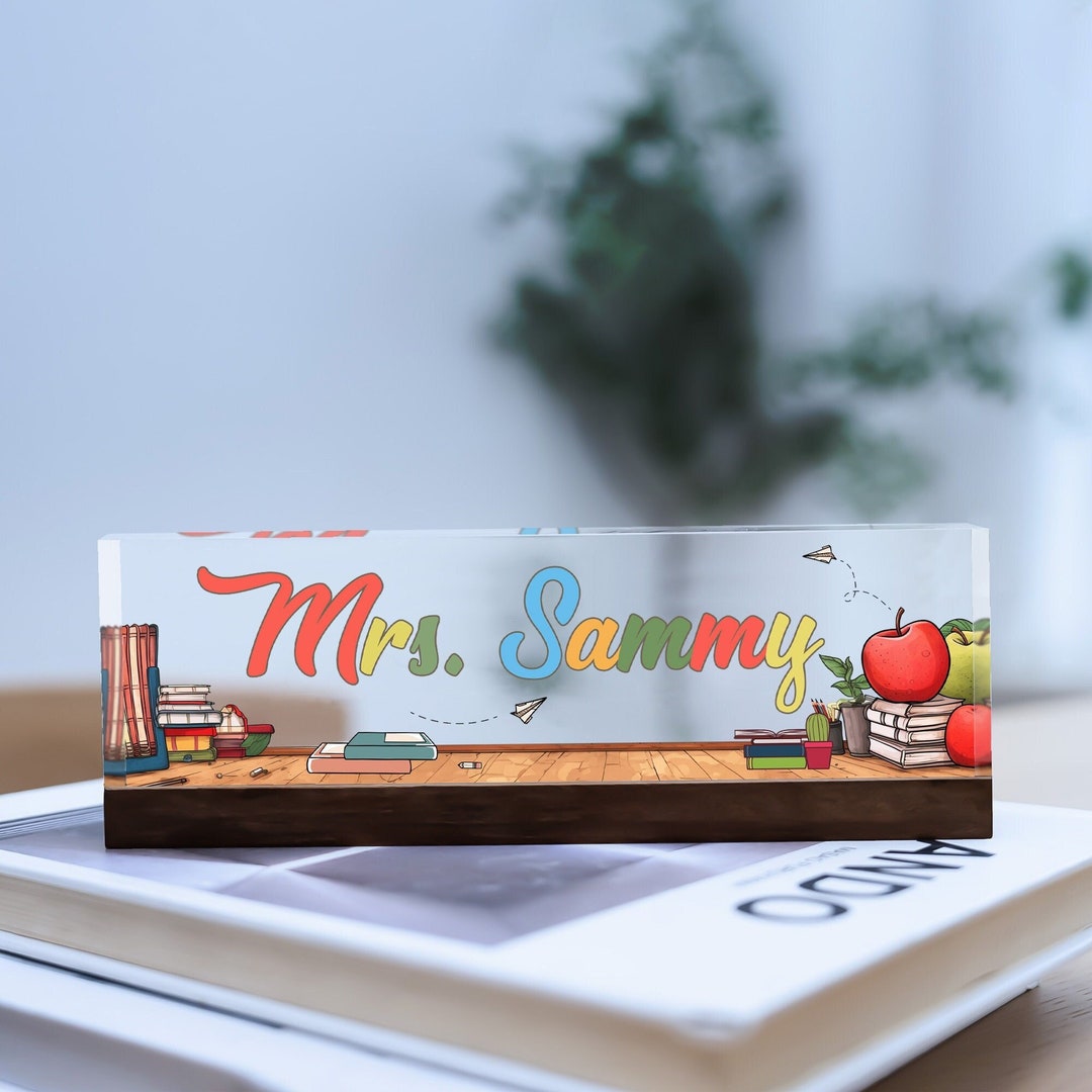 Customized Teacher Name Acrylic, Teacher Desk Name Plate Acrylic ...