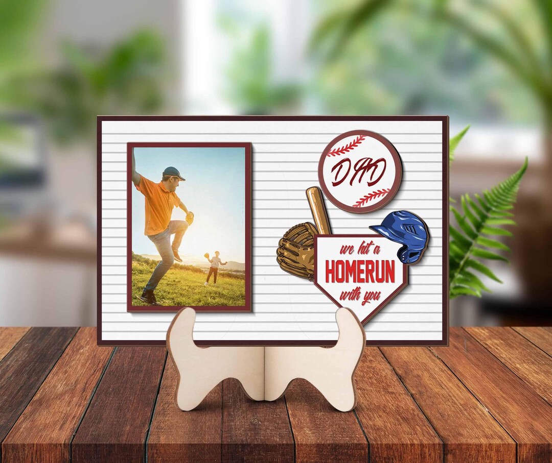 Personalized Photo Baseball Dad Wooden Sign, Dad We Hit A Homerun With ...