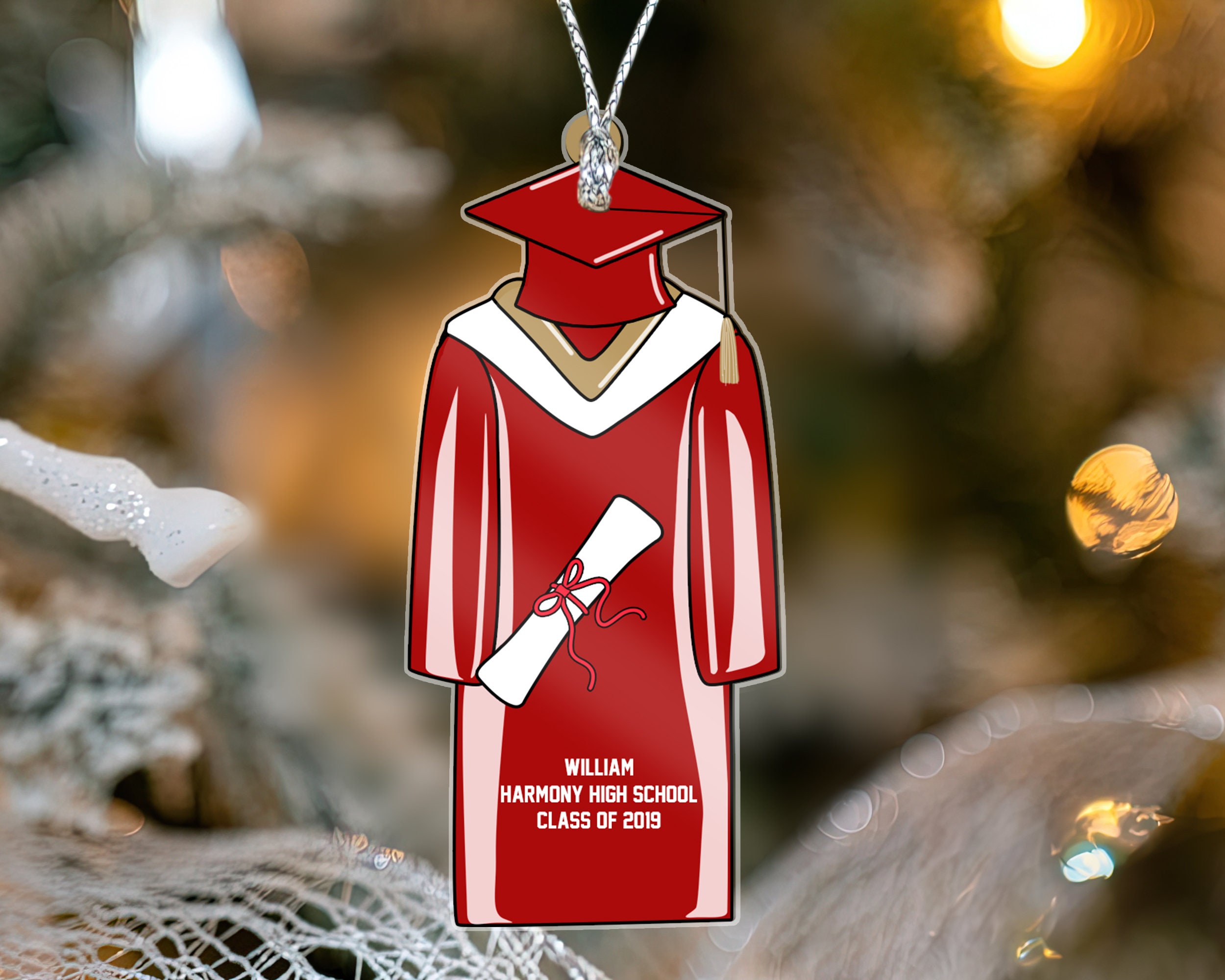 Personalized Graduation Gown Ornament, Custom School Graduation Gift ...