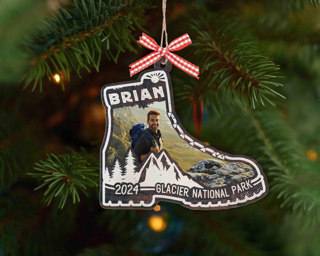 Customized Hiking Boots Photo Ornament, Customized Adventure Ornament ...