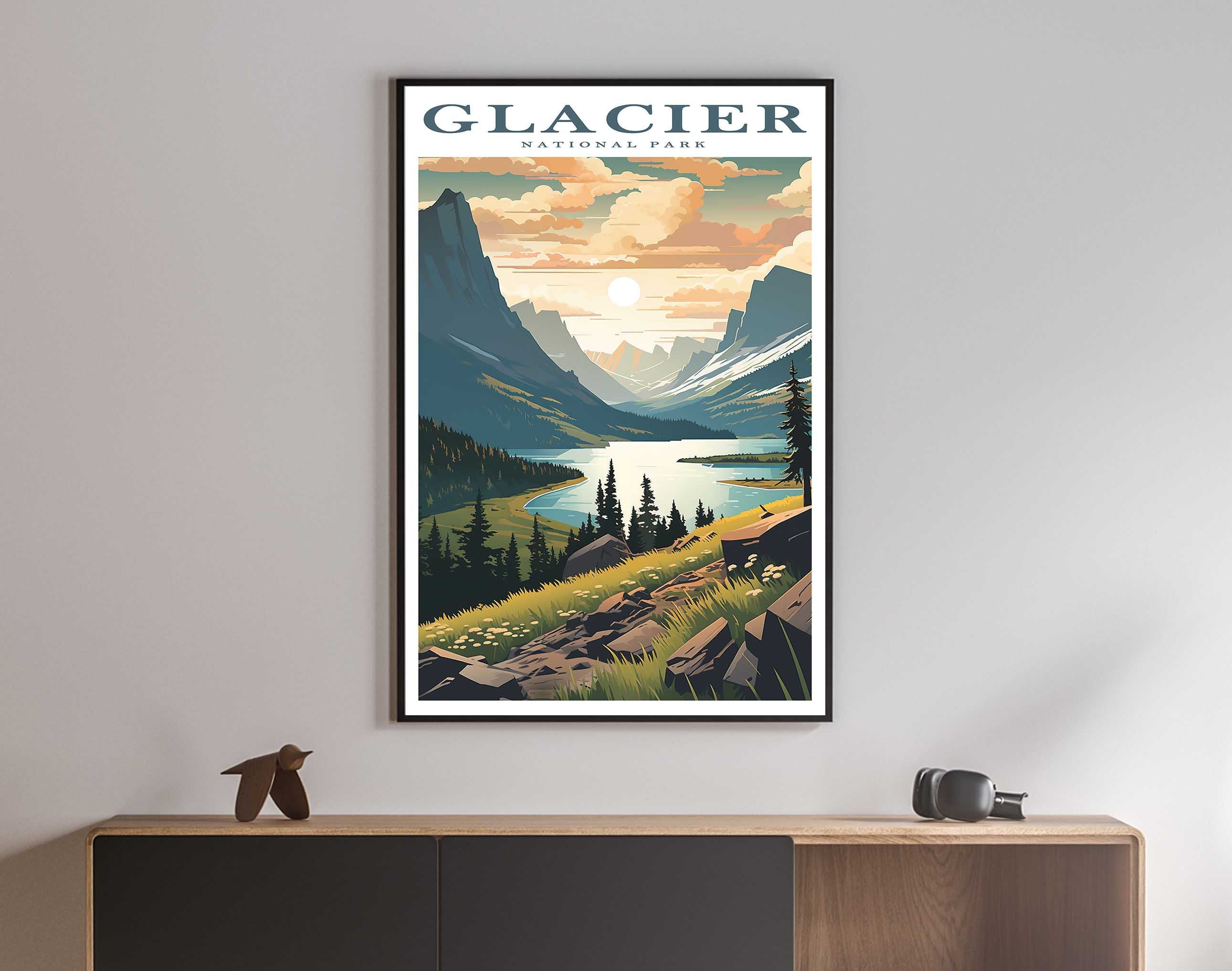 Glacier National Park Poster, Glacier National Park Print, National ...