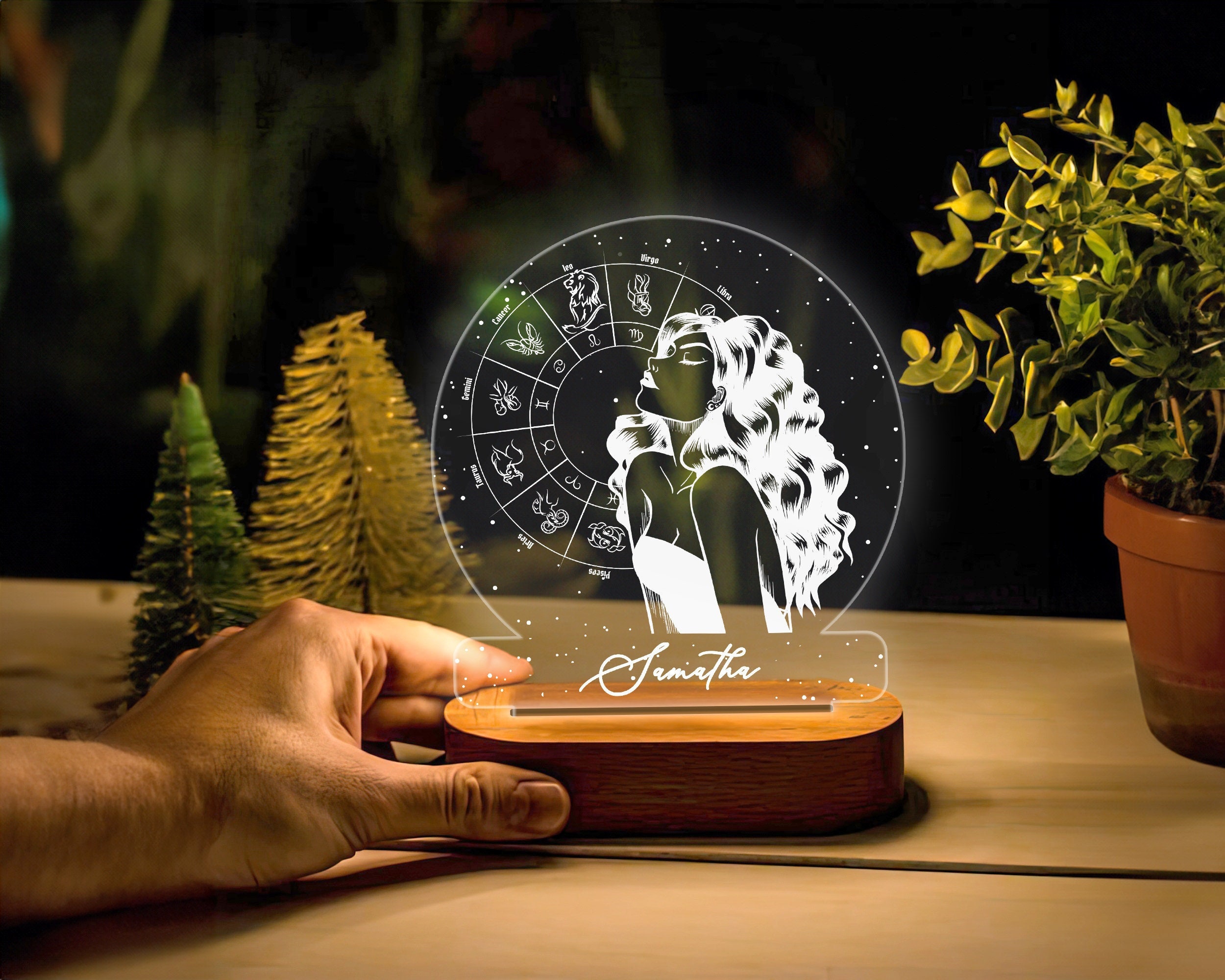 Leo Zodiac Sign Night Light, Custom Night Light for Birthday, Custom ...