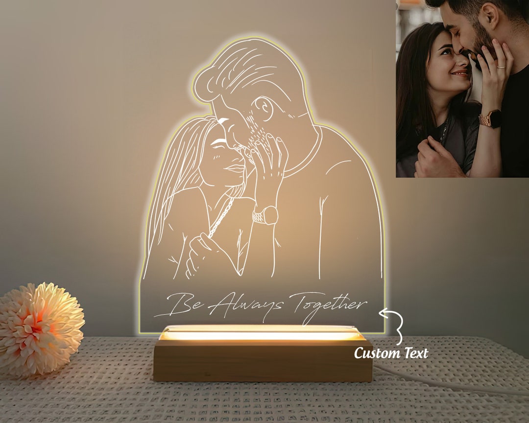 Personalized 3D Couple Photo Frame, Couple Picture Night Light, Couple ...