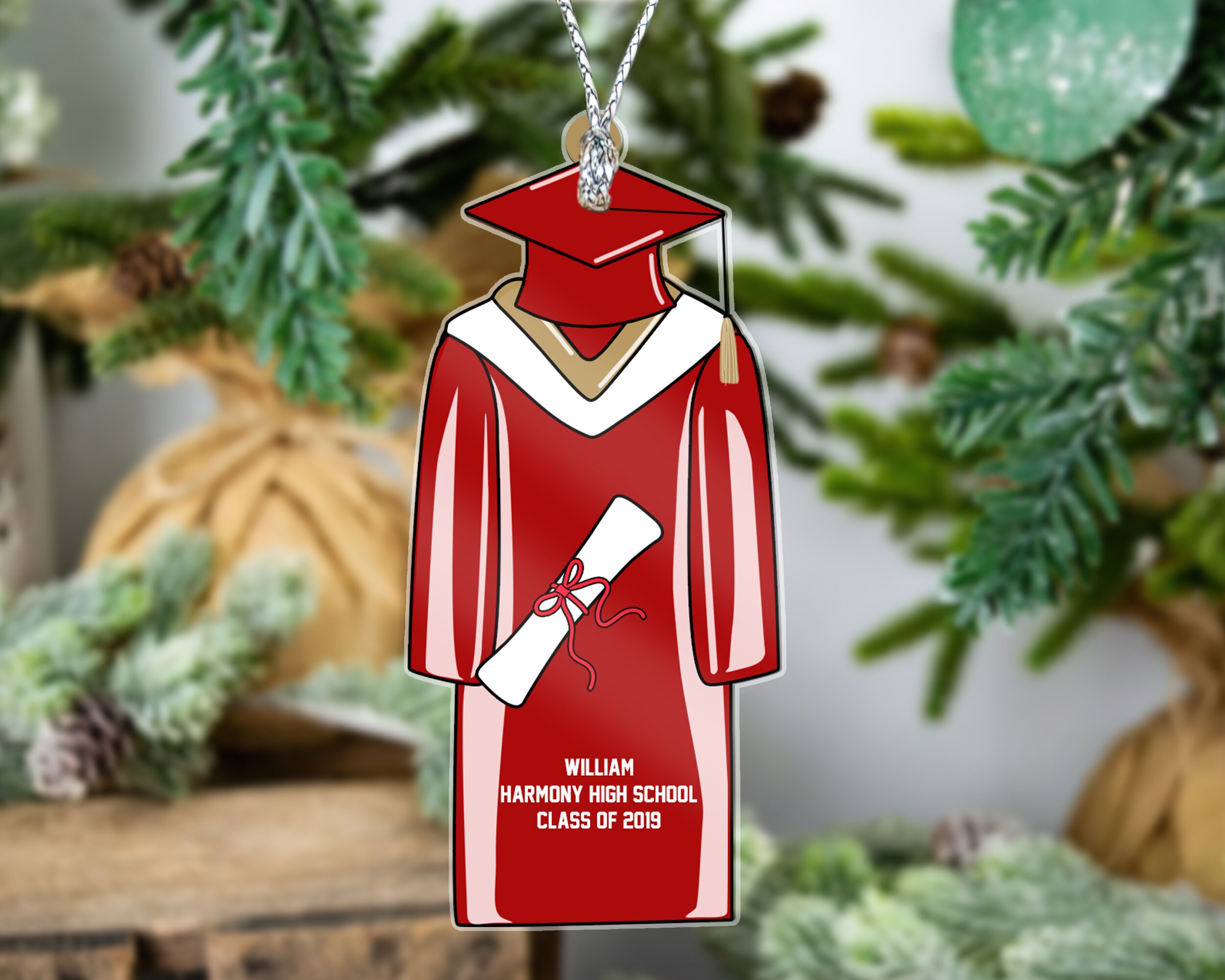 Personalized Graduation Gown Ornament, Custom School Graduation Gift ...