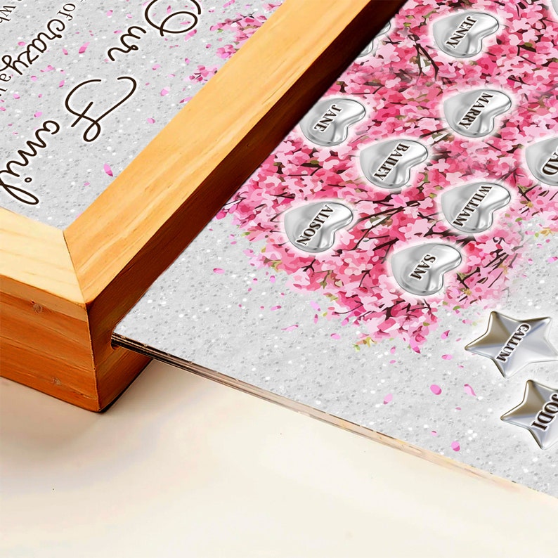 Personalized Family Tree Frame Light, Custom Name Family Members Led ...