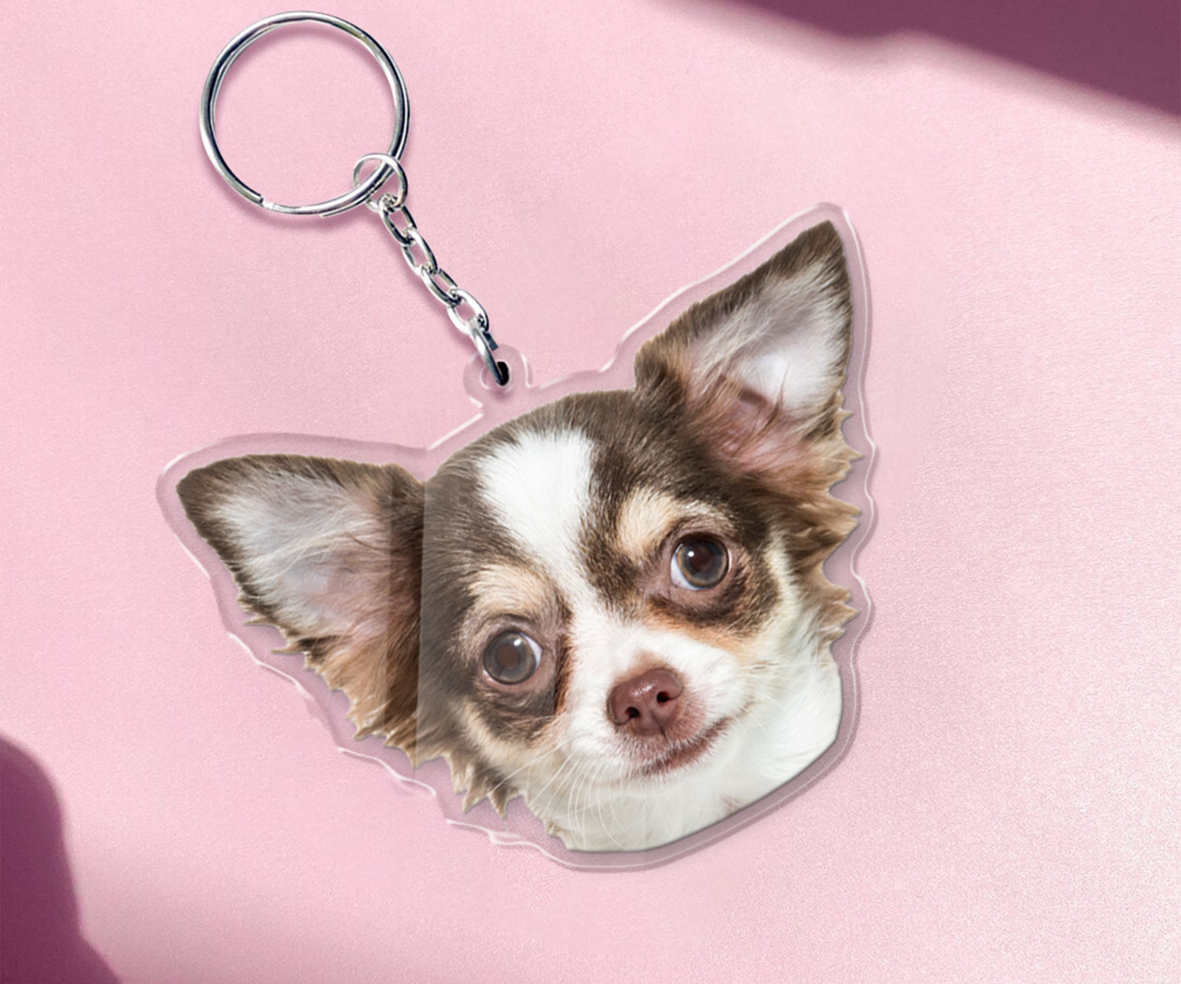 Personalized Pet Acrylic Keychain, Dog Photo Keyring, Cat Face Keychain ...