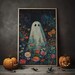 Cute Ghost in Flower Poster, Gothic Painting Haunting Ghost, Romantic ...