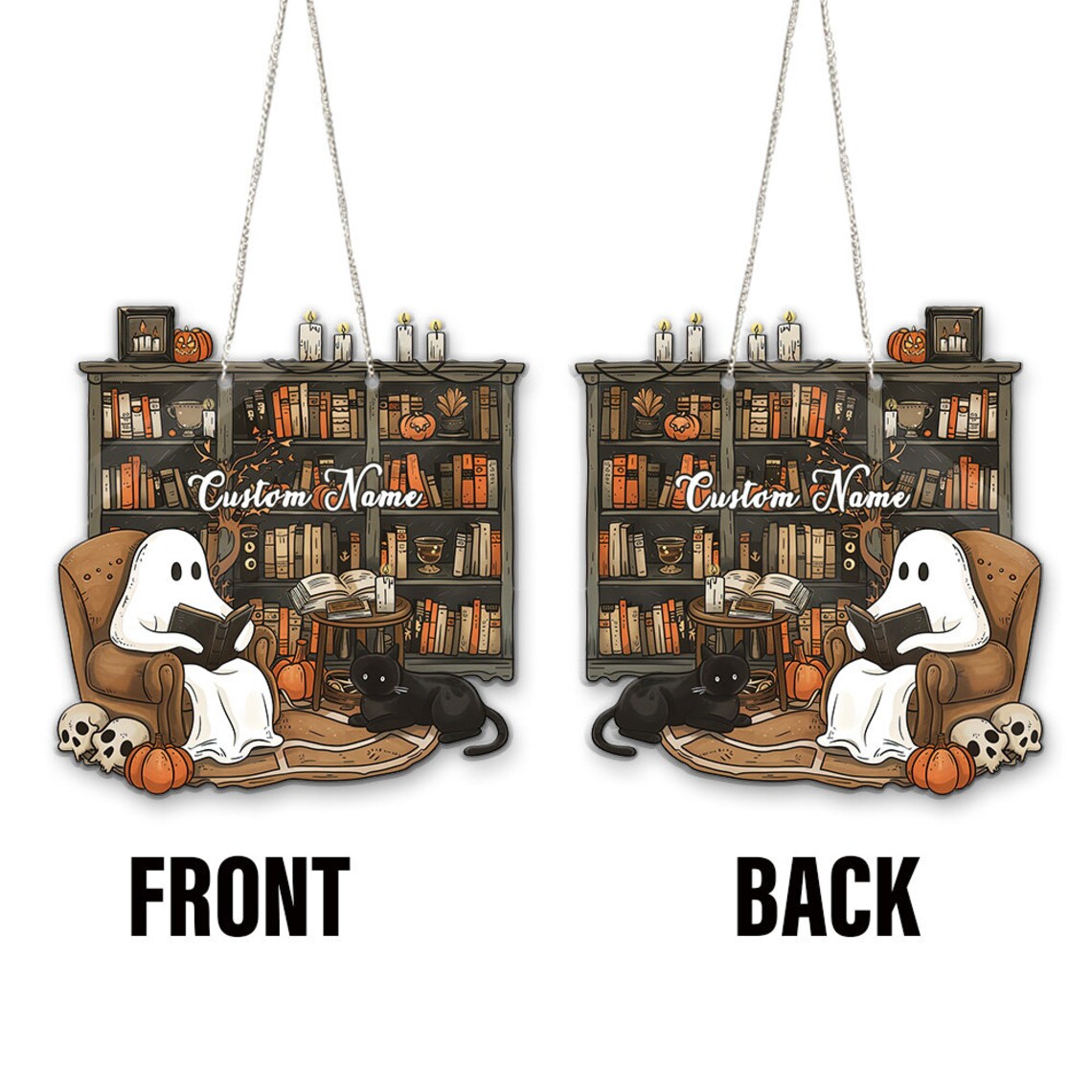 Halloween Ghost Book Window Hangings, Halloween Bookshelf, Ghostly ...