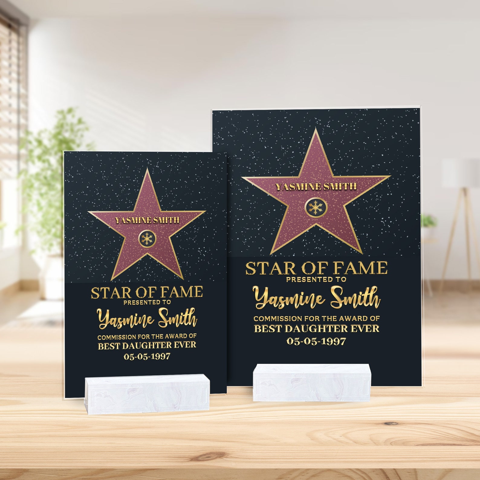 Personalized Hollywood Star Acrylic, Hollywood Walk of Fame Acrylic ...
