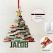 Personalized Name Book Ornament, Book Ornament for Christmas Tree, Book ...
