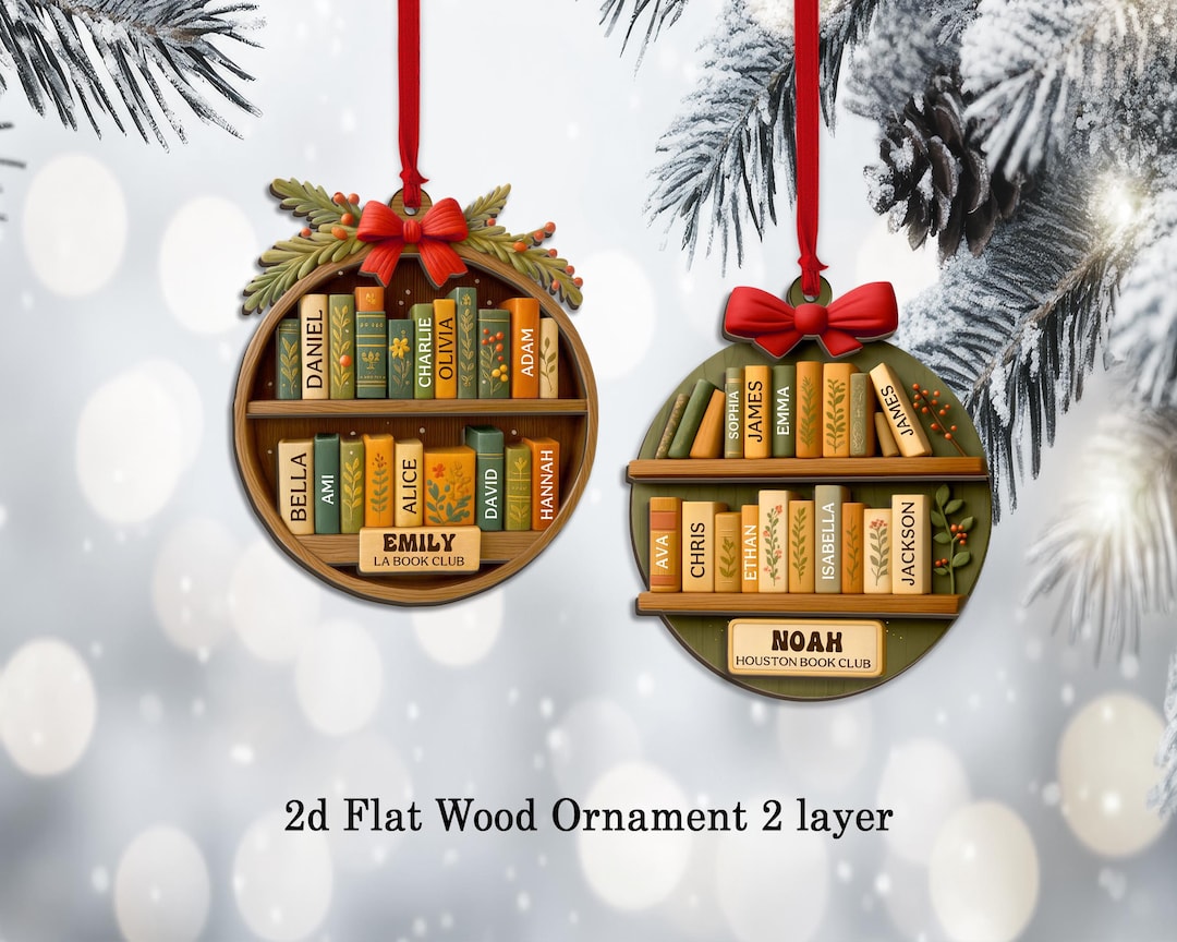 Personalized Book Club Christmas Ornament, Custom Book Christmas ...