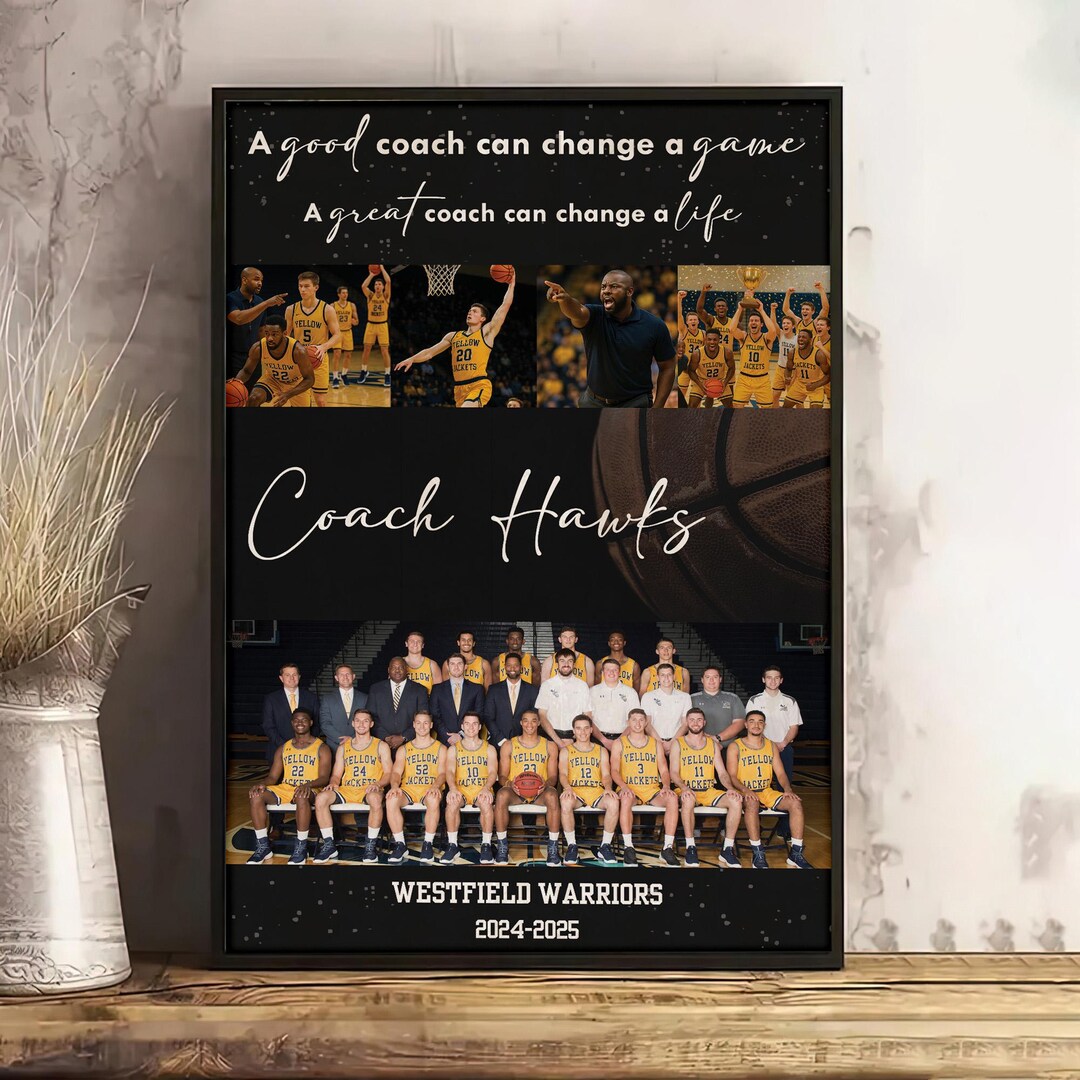 Personalized Basketball Photo Collage Poster, Gift for Basketball Coach ...