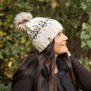 Women's Hand Knit Winter Toque, Hand-made Beanie, Knitted Hat, Hand ...