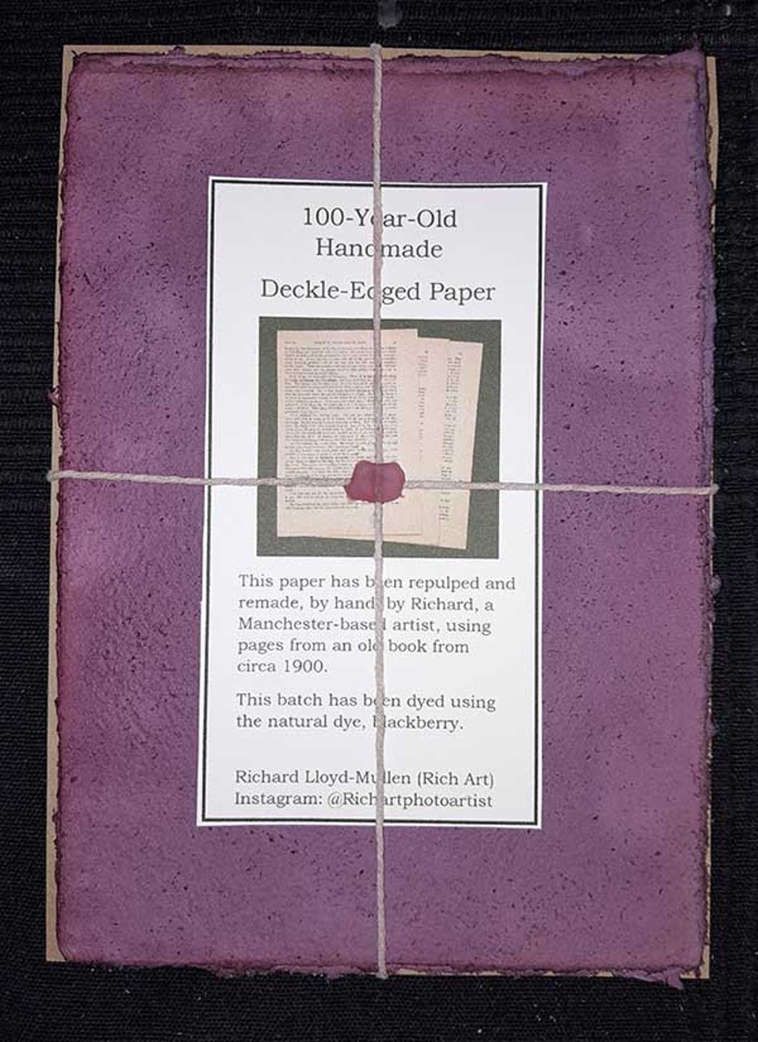 Handmade Paper. 100 Years Old Antique Blackberry Paper. Recycled ...