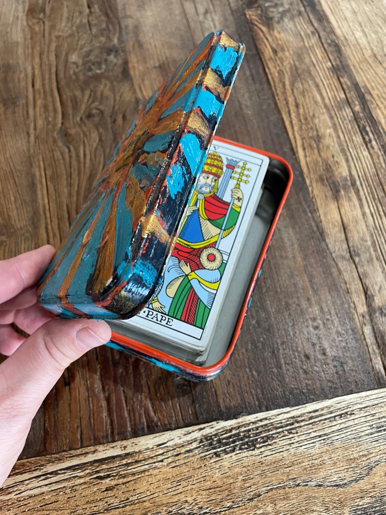 Metal Hand-painted Tarot Card Box - Etsy