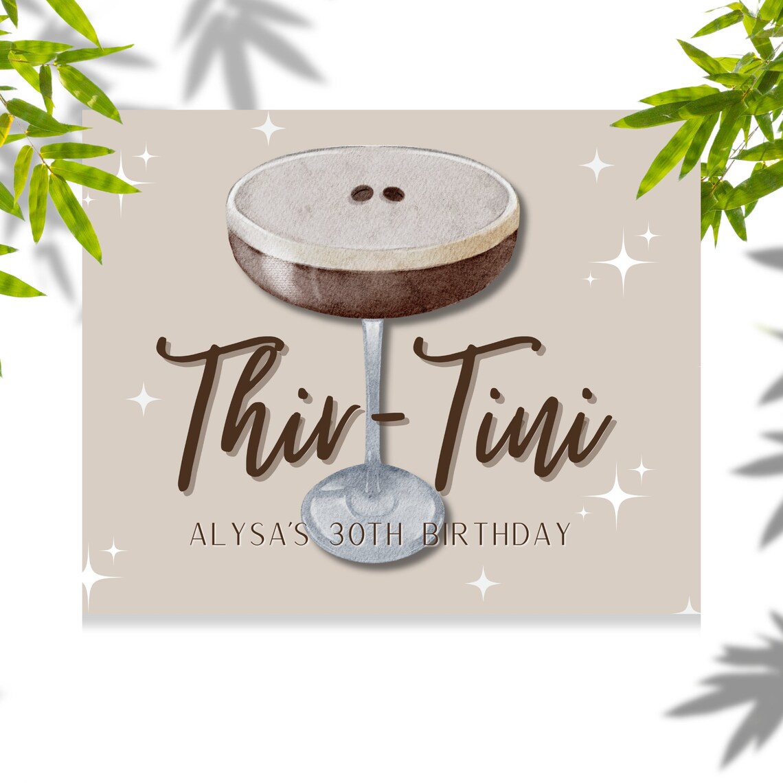 30th Birthday Banner Decorations, Espresso Martini Theme, Editable ...