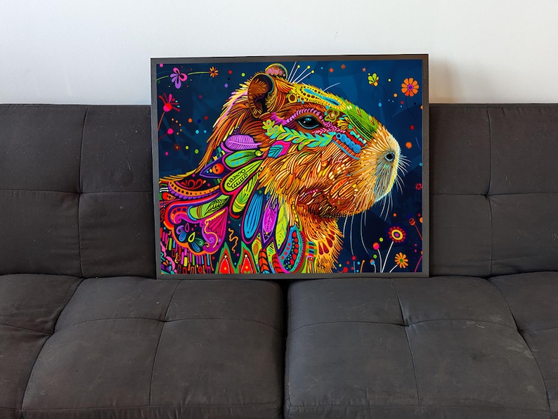 Dia De Los Muertos Capybara, Alebrije, Digital Art, Colorful Art Block ...