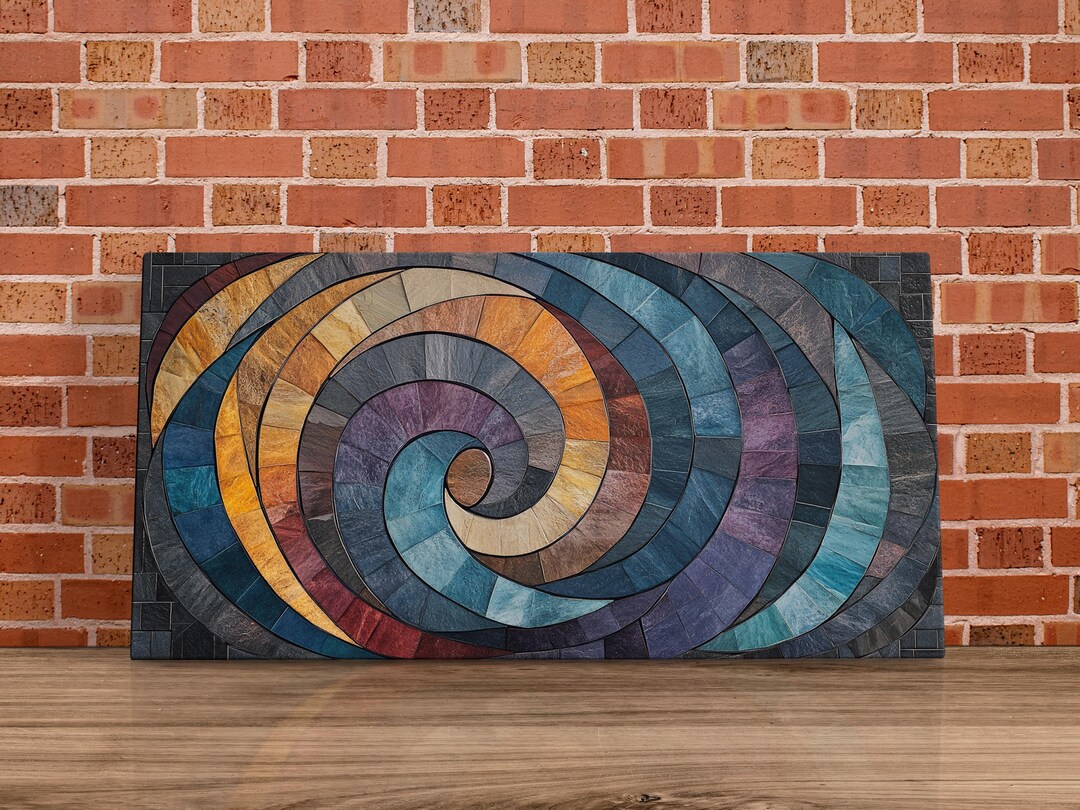 Multicolor Spiral Tiles Canvas Print, Digital Print - Etsy