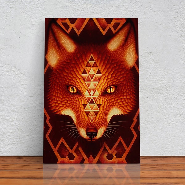 Geometric Fox Print - Etsy
