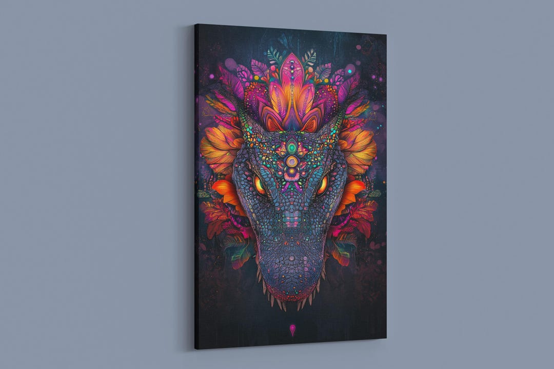 Alebrije Reptilian Charm Dia De Los Muertos Art Print - Canvas Print ...