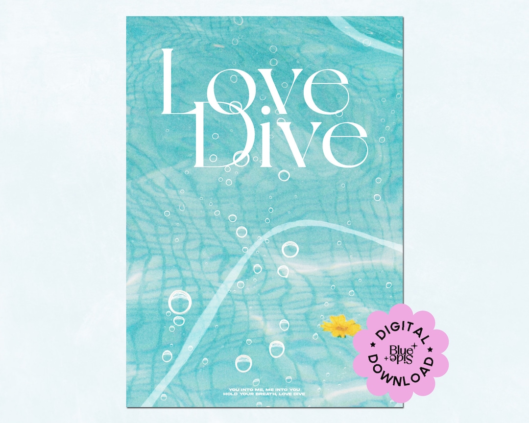 IVE Love Dive Digital Poster, Love Dive Lyric Print, Instant Download ...