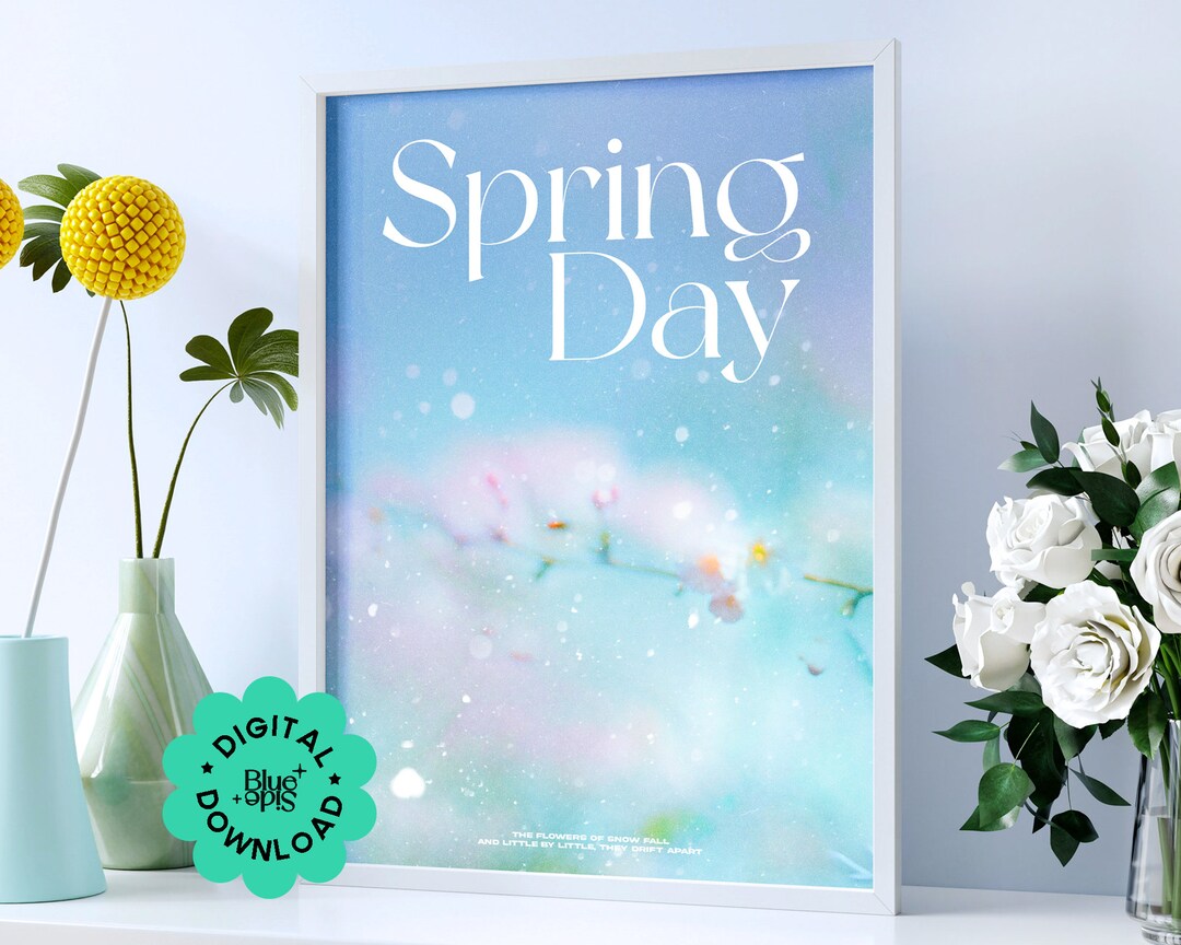 BTS Spring Day Digital Poster, BTS Spring Day Lyric Print, Instant ...