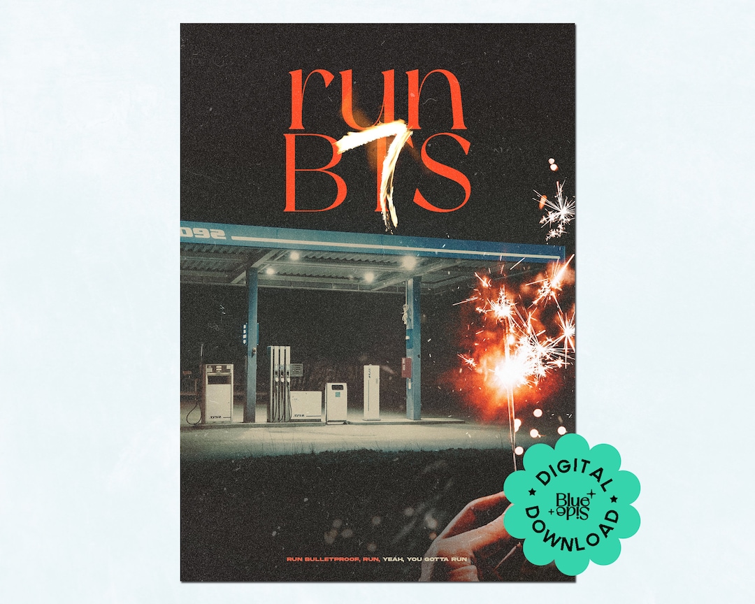 BTS Run BTS Digital Poster, Run BTS Lyric Print, Instant Download, K ...