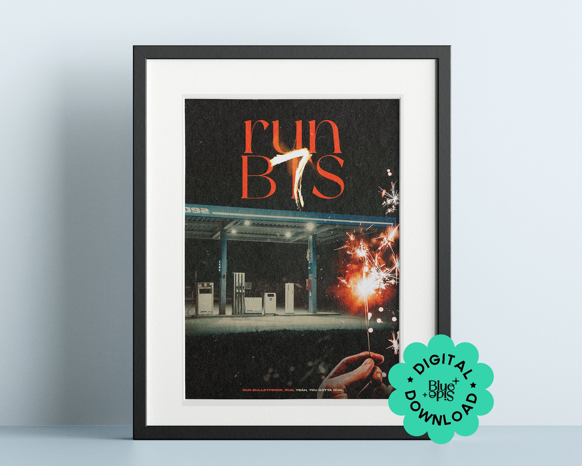 BTS Run BTS Digital Poster Run BTS Lyric Print Instant - Etsy