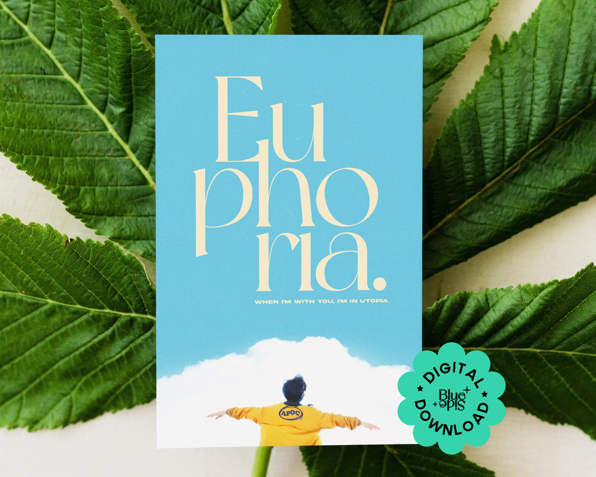 BTS Jungkook Euphoria Digital Poster, Euphoria Lyrics Print, Instant ...