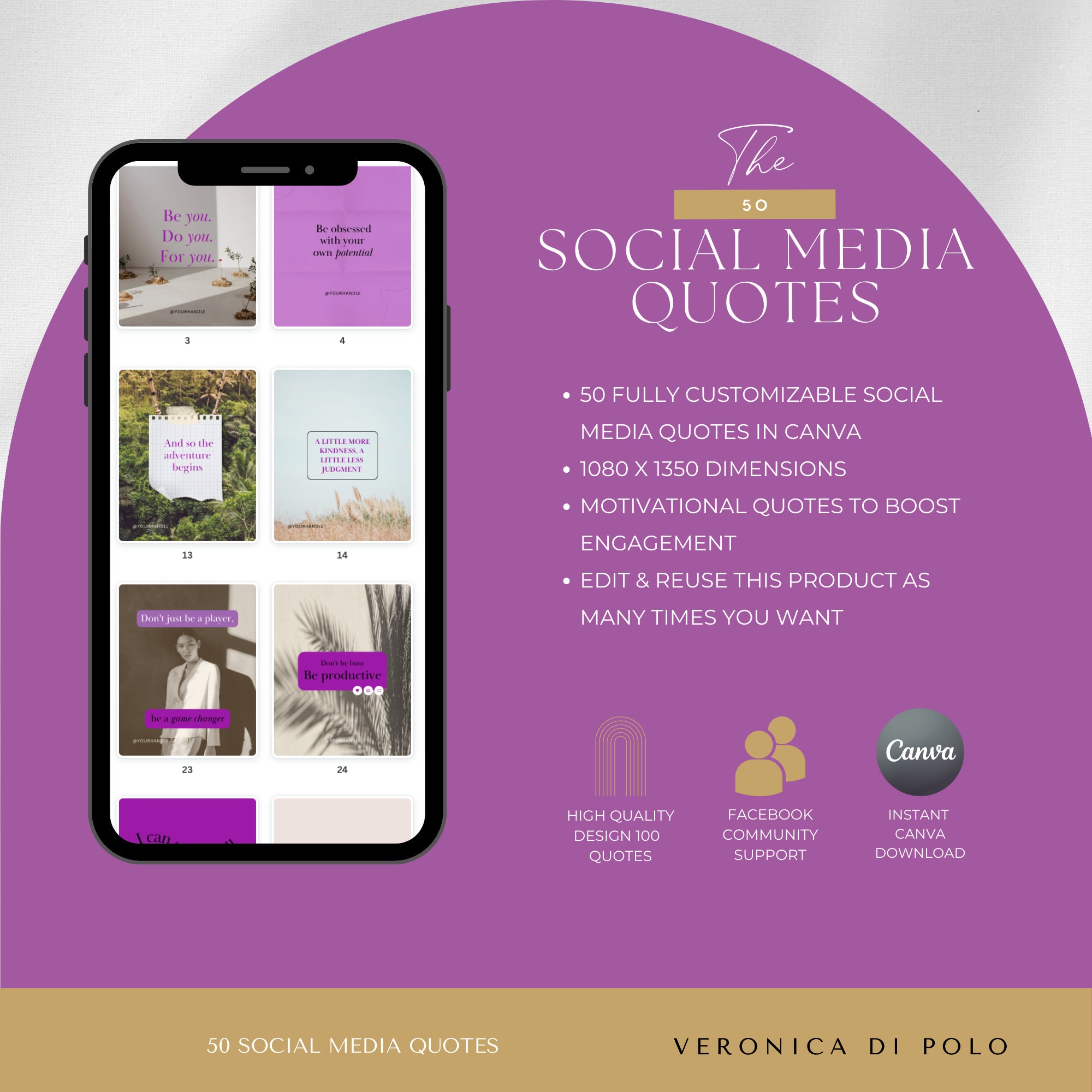 50 Instagram Inspirational Quote Pack | Instagram Volume | Social Media ...