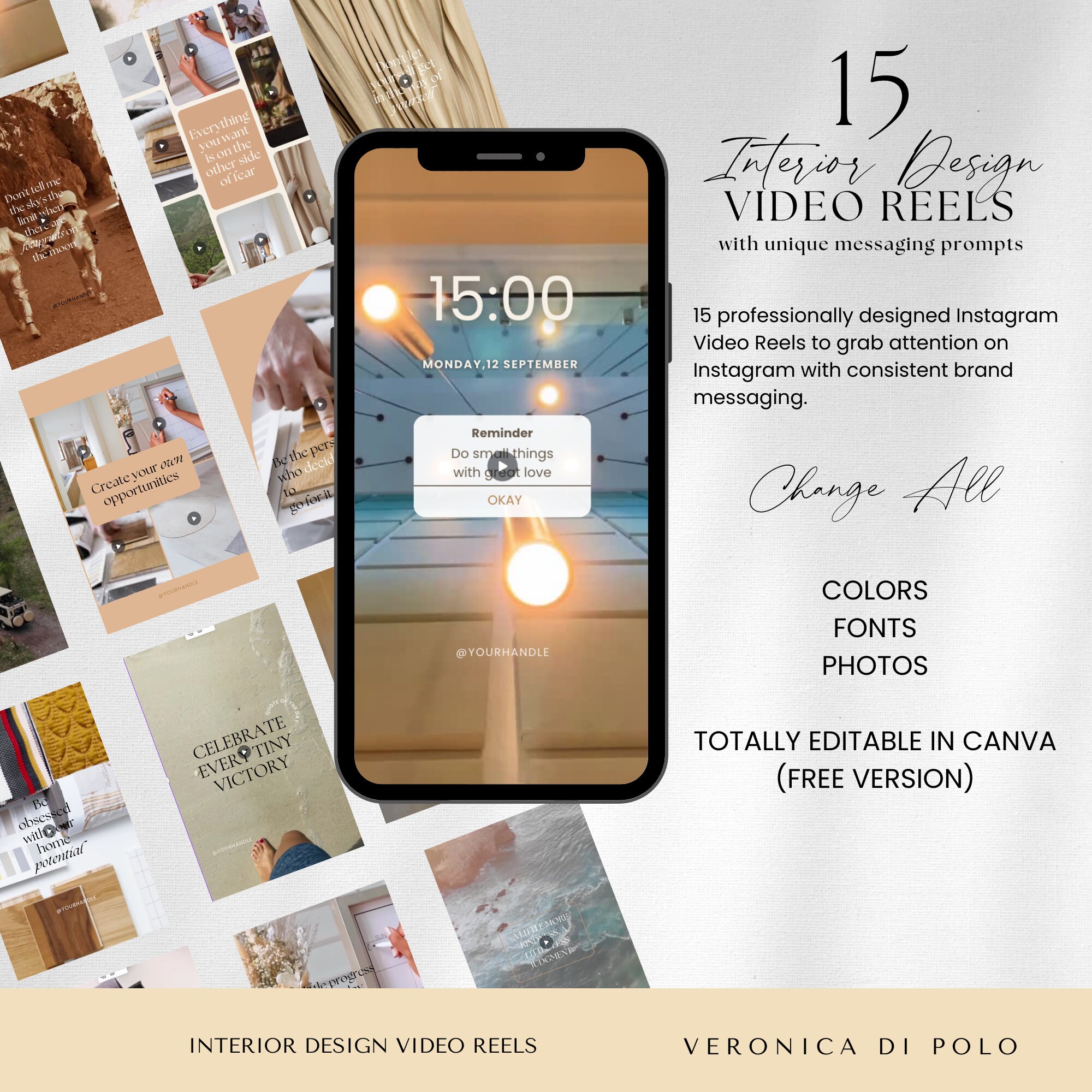 Video Templates for Instagram Reels | Instagram Video Reels Interior ...