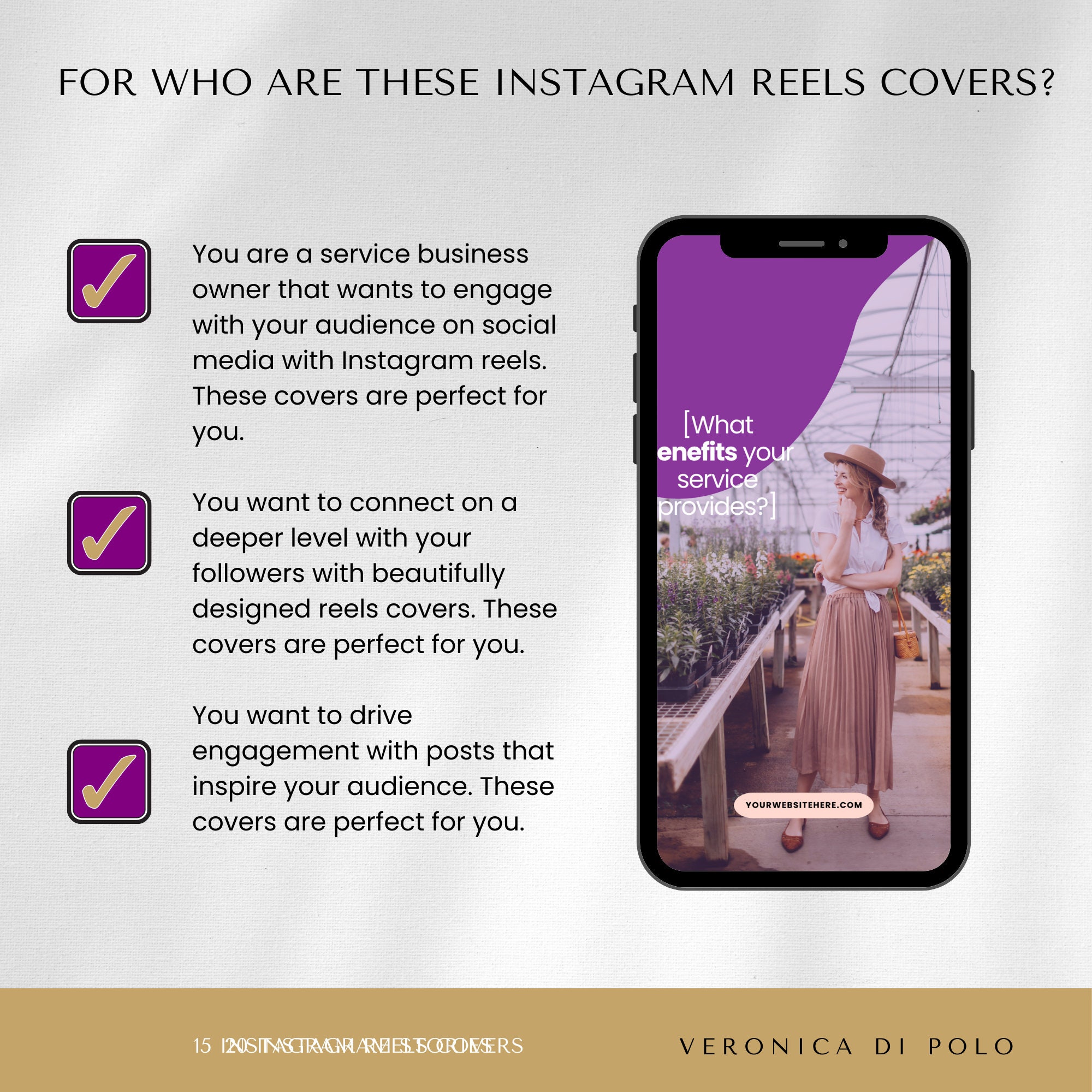 15 Reel Cover Template Editable in CANVA Instagram Reel Covers Modern ...