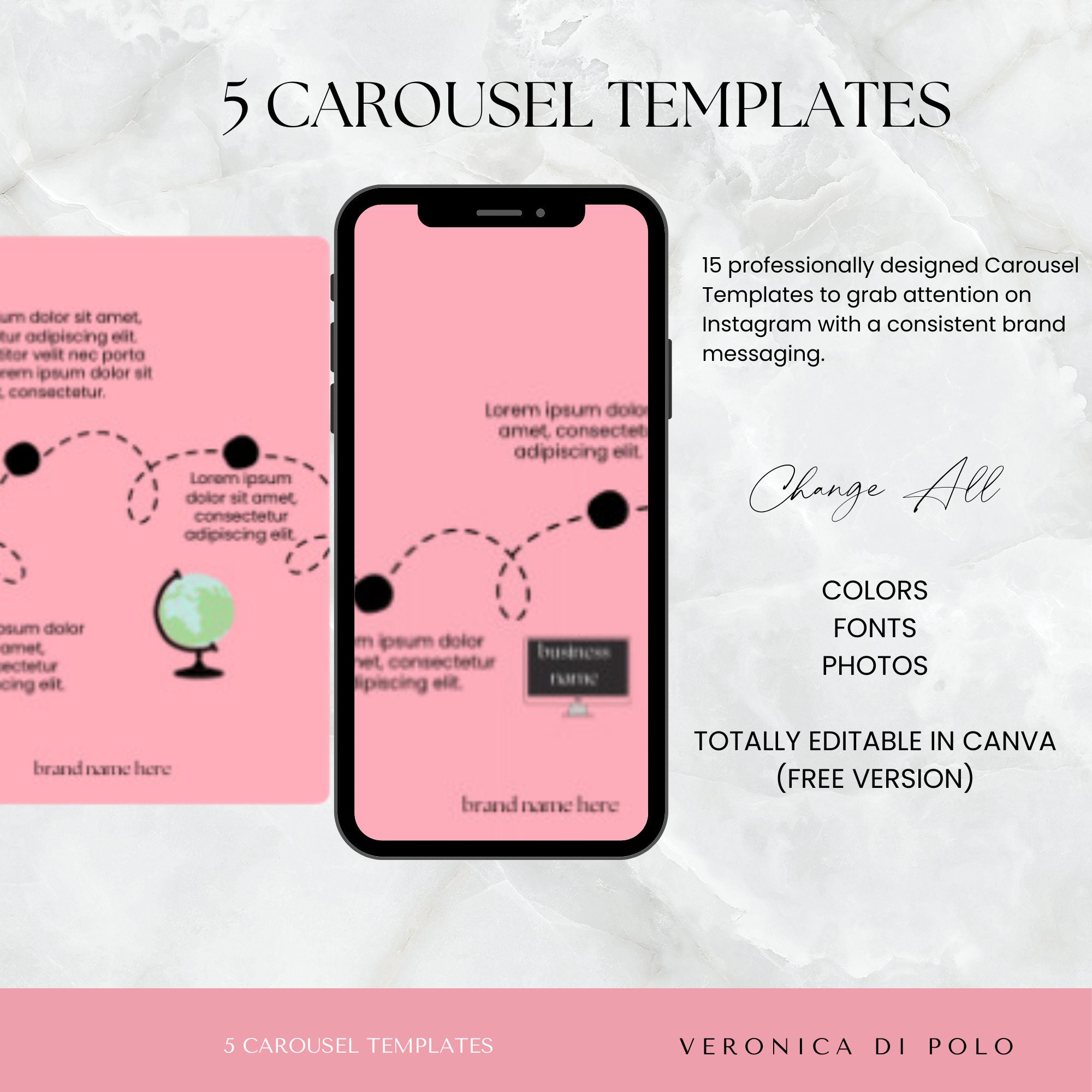 5 Editable Instagram Carousel Carousel Posts Seamless Carousel Slide ...