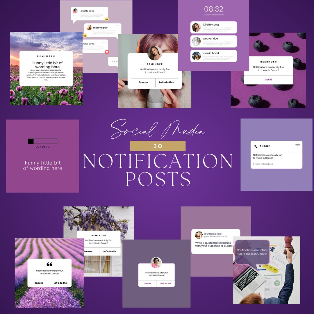 30 Ideas for Business Instagram Posts | Notification Templates | Social ...