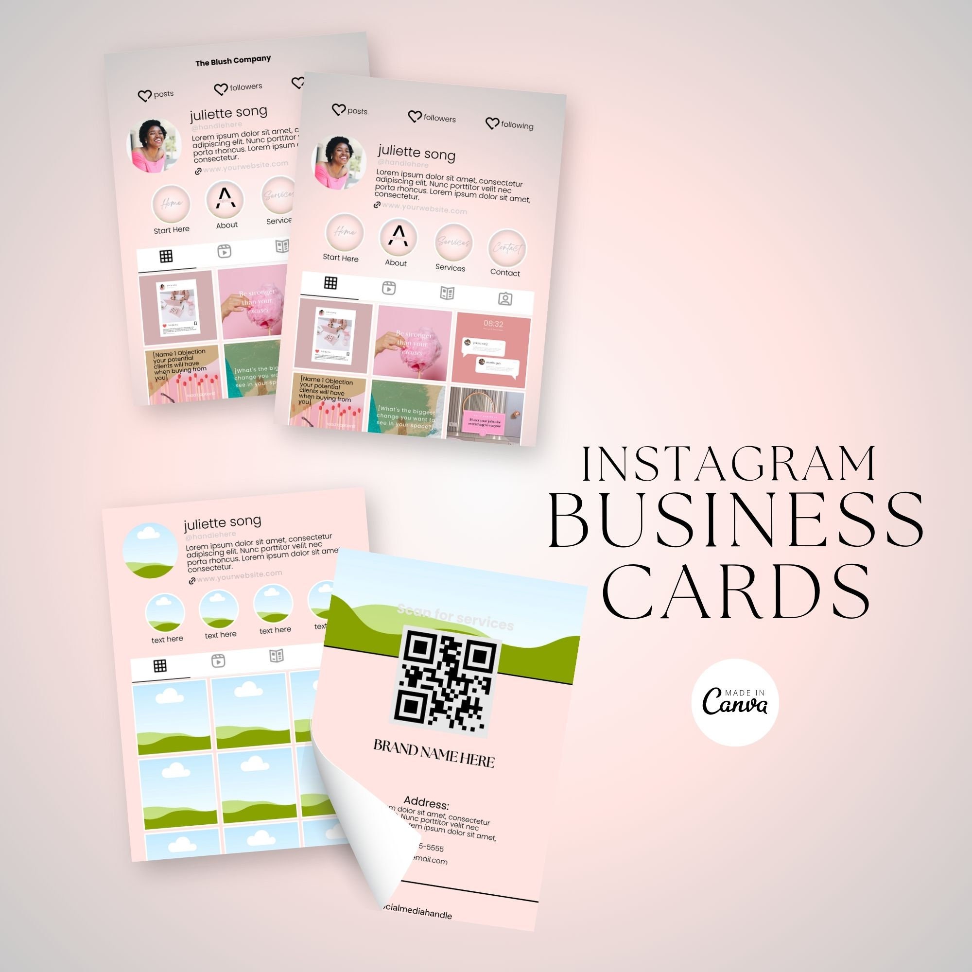 Qr Code Instagram Card | Business Card With Instagram QR Code ...