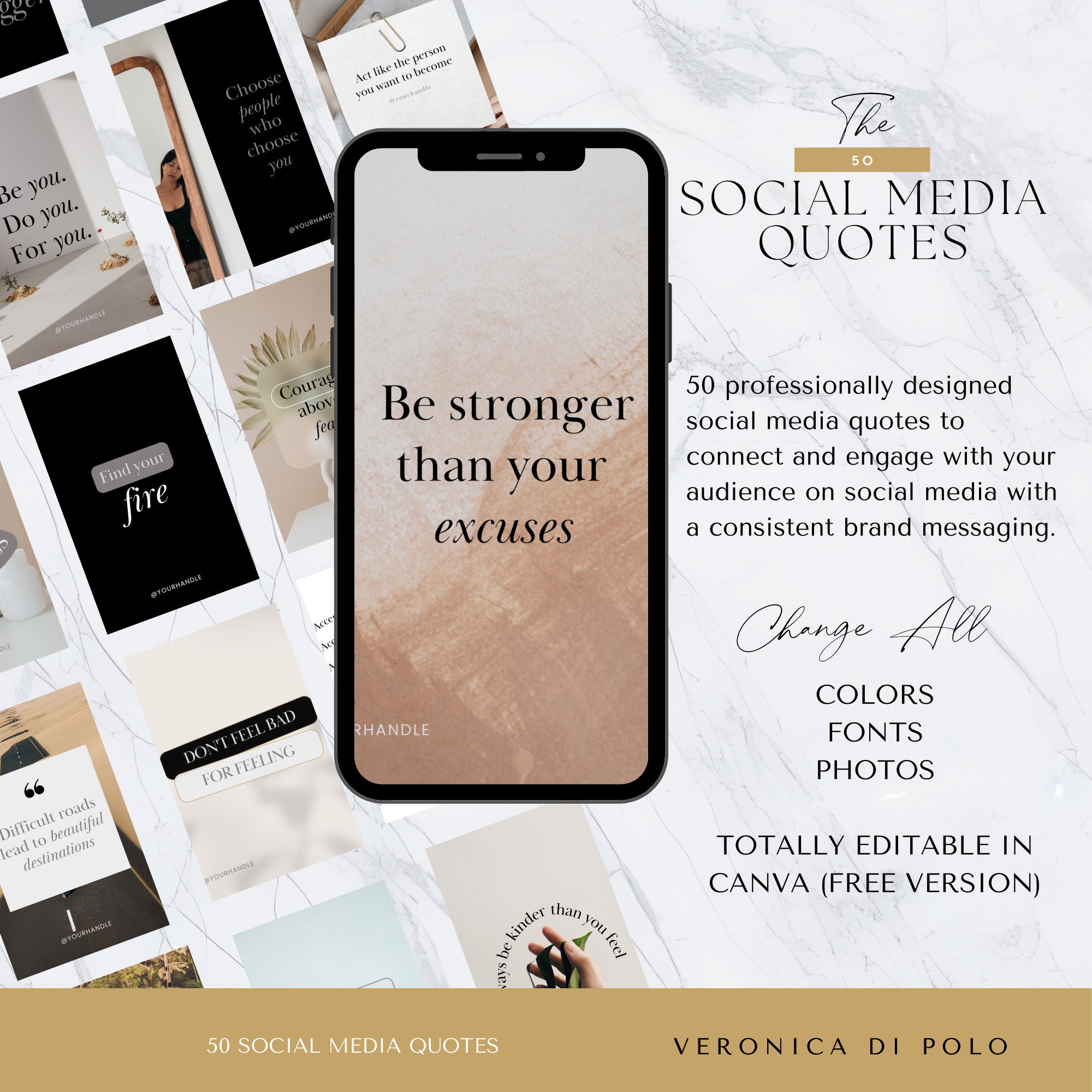 50 Social Media Quotes Pack Digital Quote Templates Social Media ...