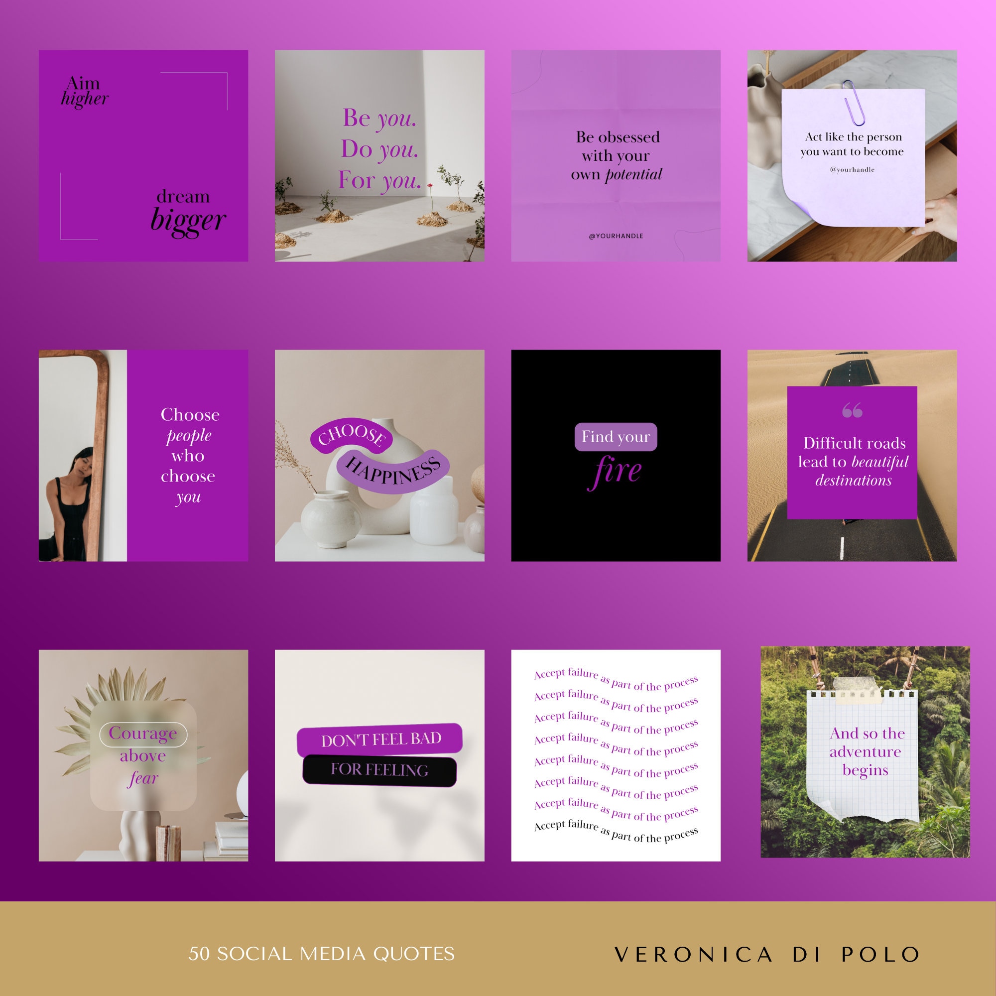 50 Instagram Inspirational Quote Pack | Instagram Volume | Social Media ...