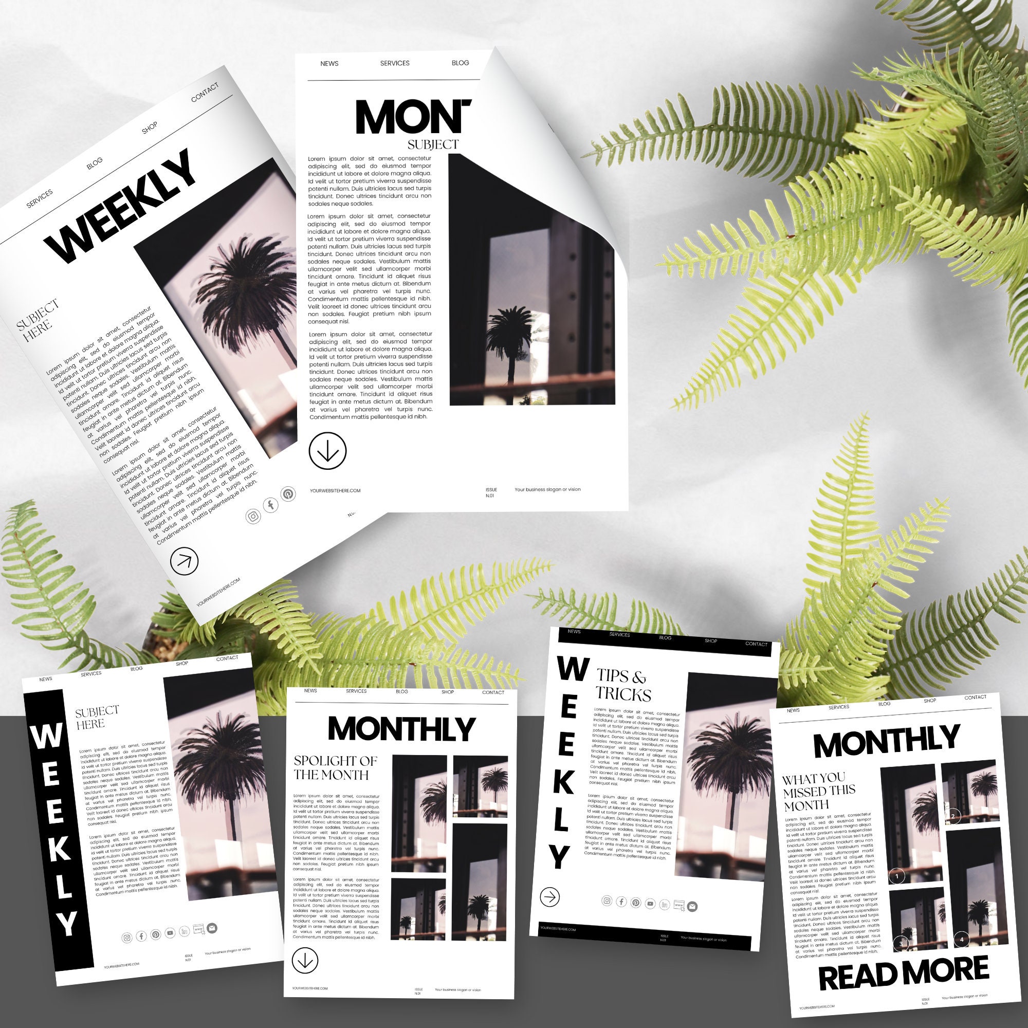 Printable Newsletter Template | Monthly & Weekly Newsletter Templates ...