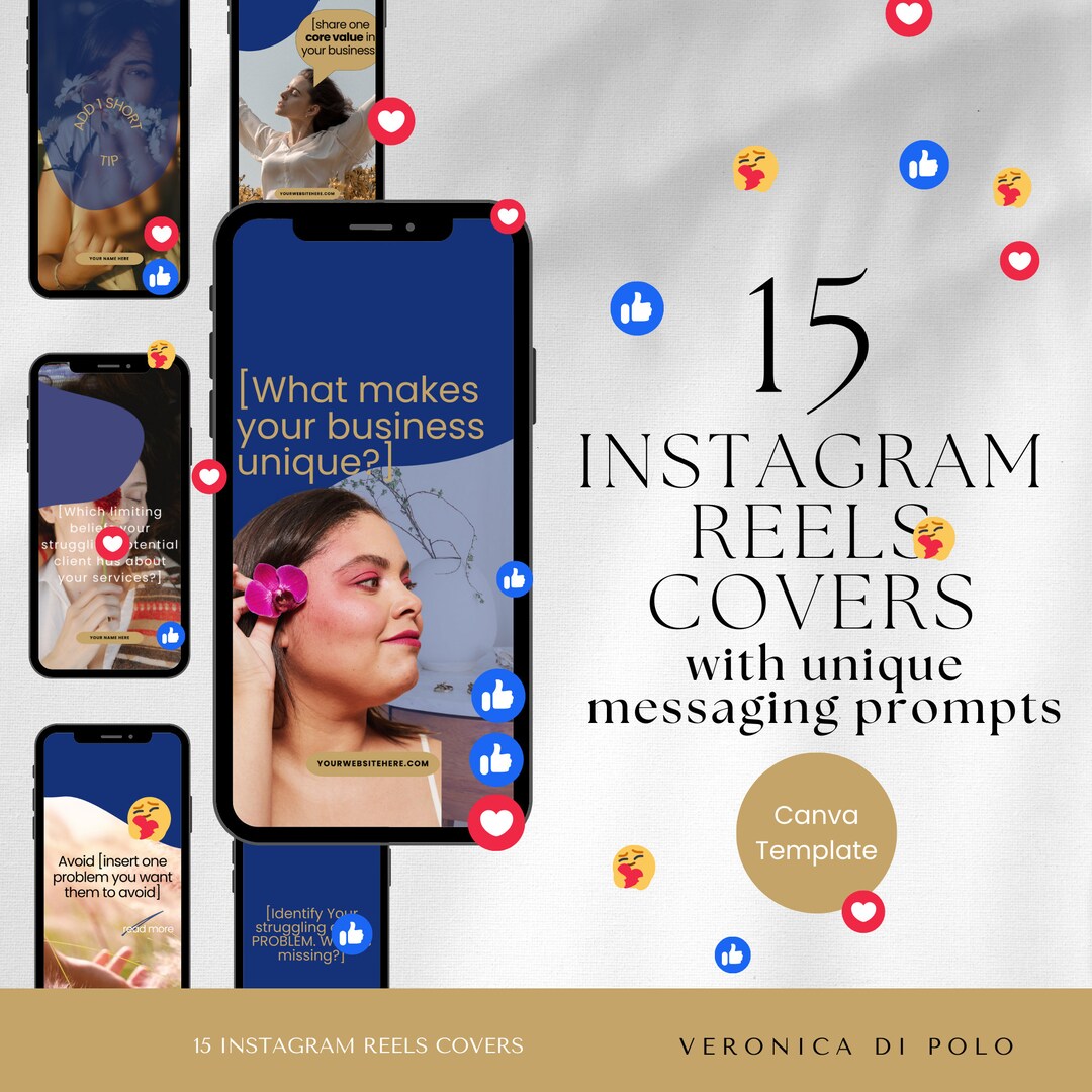 Reels Covers Aesthetic | Blue & Gold Instagram Reels Cover | IG Stories ...
