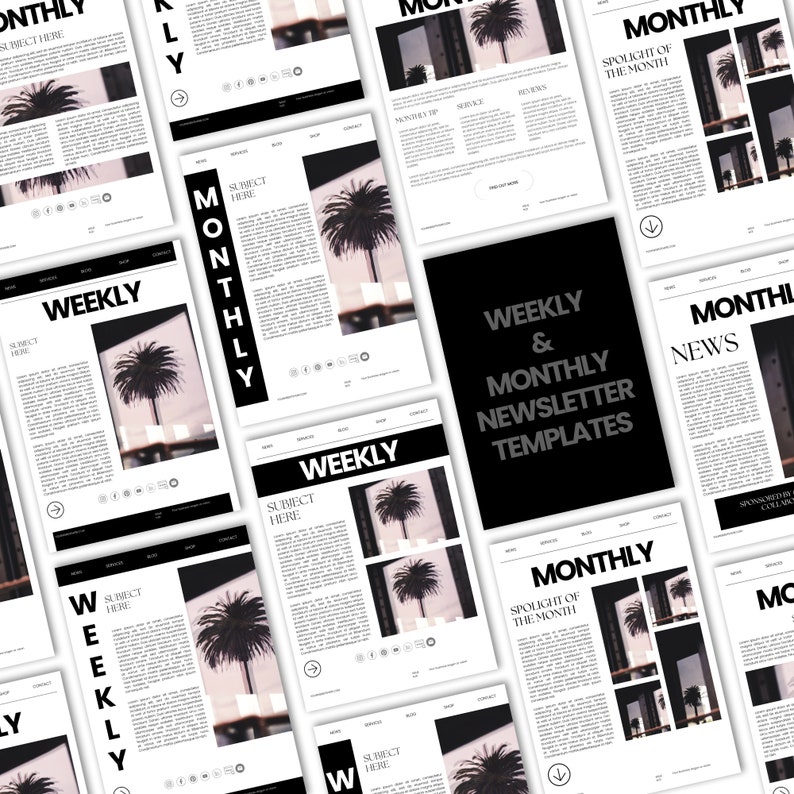 Printable Newsletter Template | Monthly & Weekly Newsletter Templates ...