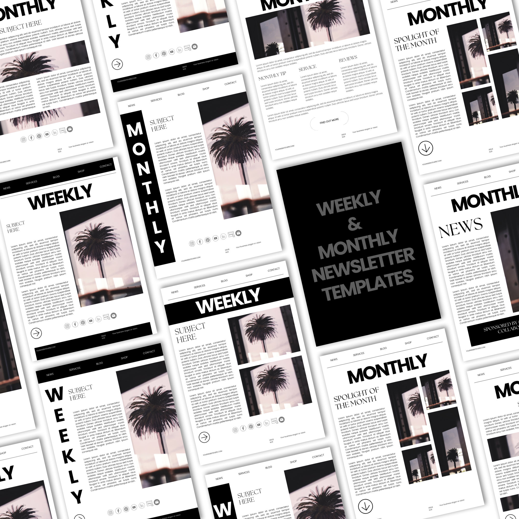 Printable Newsletter Template Monthly & Weekly Newsletter Templates ...