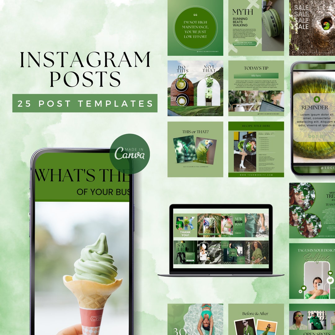 Instagram Post Template Canva Business | Creative Instagram Posts ...