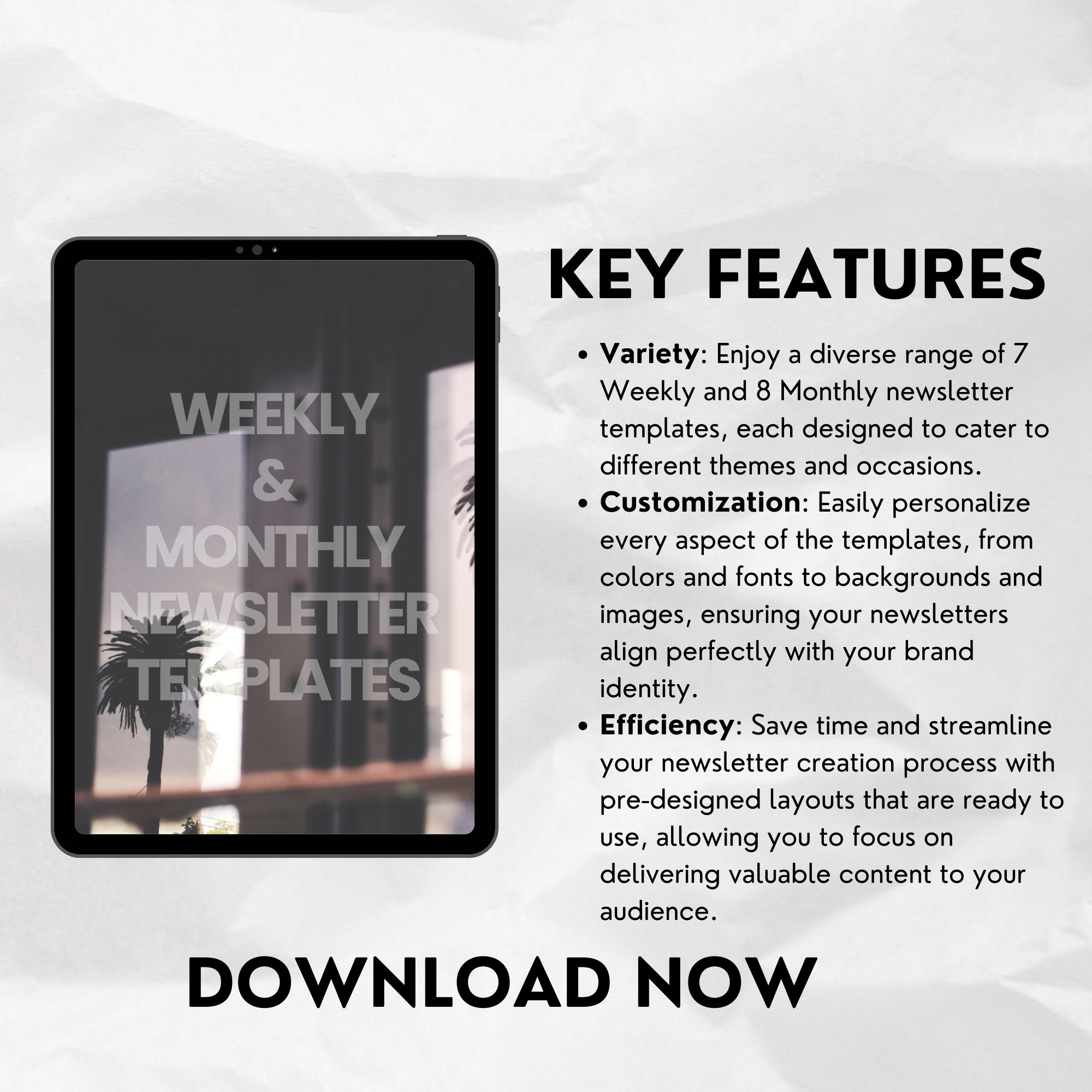 Printable Newsletter Template Monthly & Weekly Newsletter Templates ...