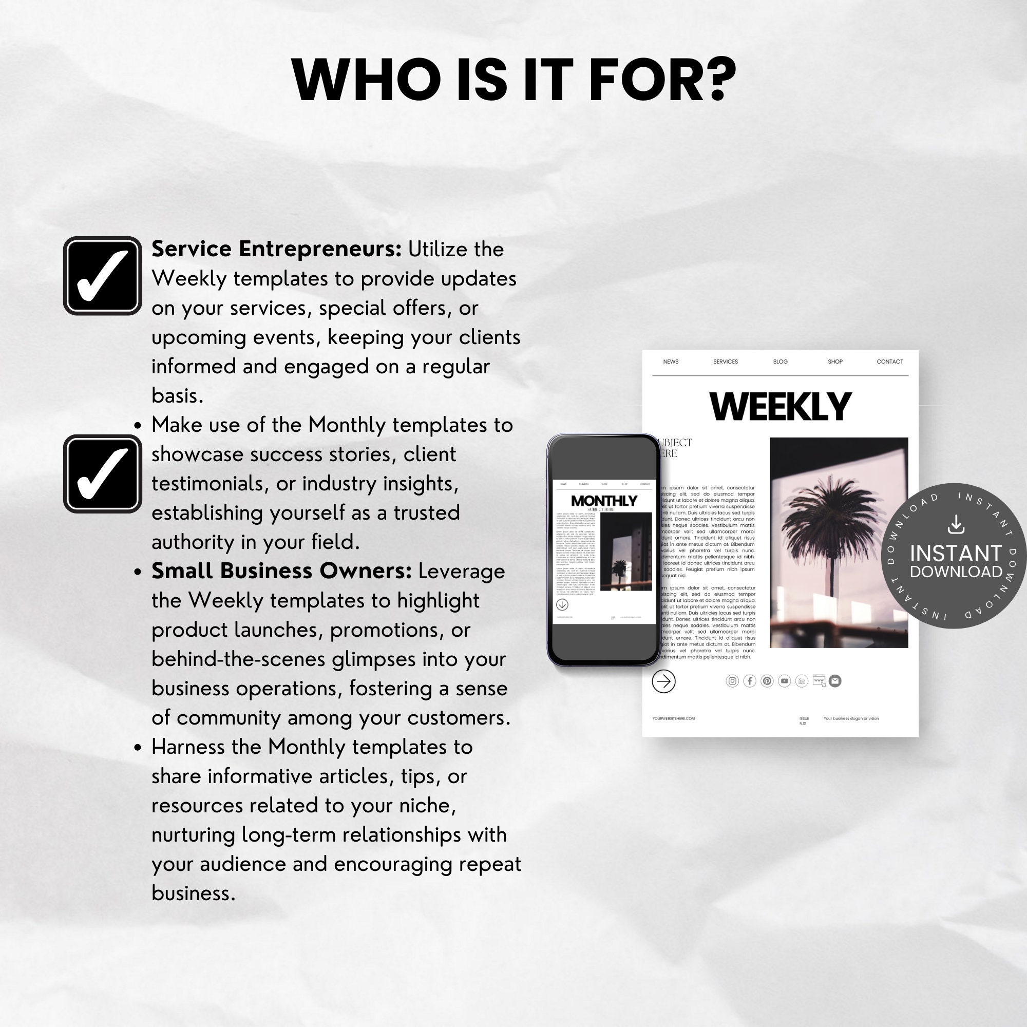 Weekly & Monthly Newsletter Templates | Business Email (canva Kit) - Etsy