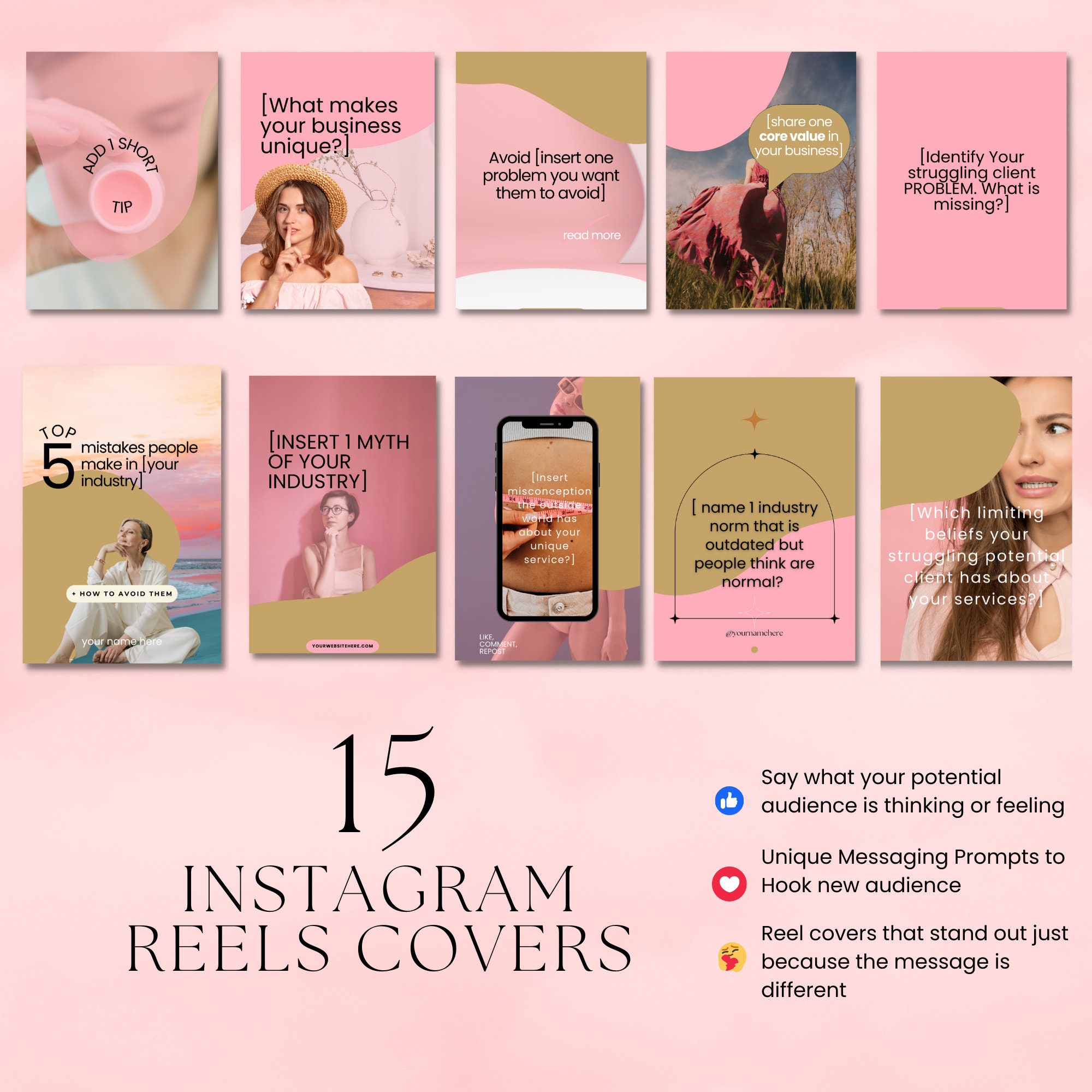 Reels Covers Aesthetic | Reel Covers Pink | Editable Reel Covers ...